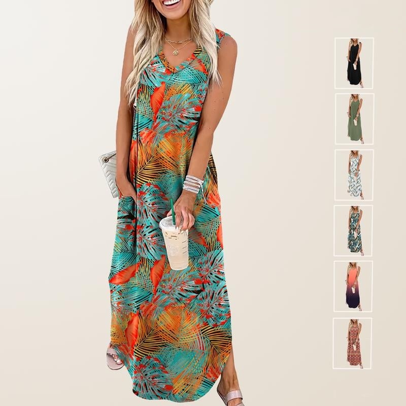 🎉Holiday Sale-50% Off🌷Summer Dresses Maxi Dress Vacation Beach Sundres ...